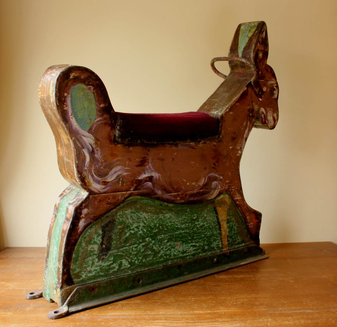Fairground Carousel Ride. Cox Family Noah's Ark Showground Donkey. c1930.