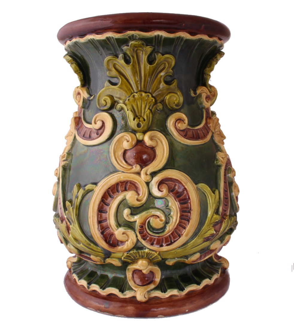 Doulton Lambeth Majolica Garden Seat. Conservatory Stool c1875.