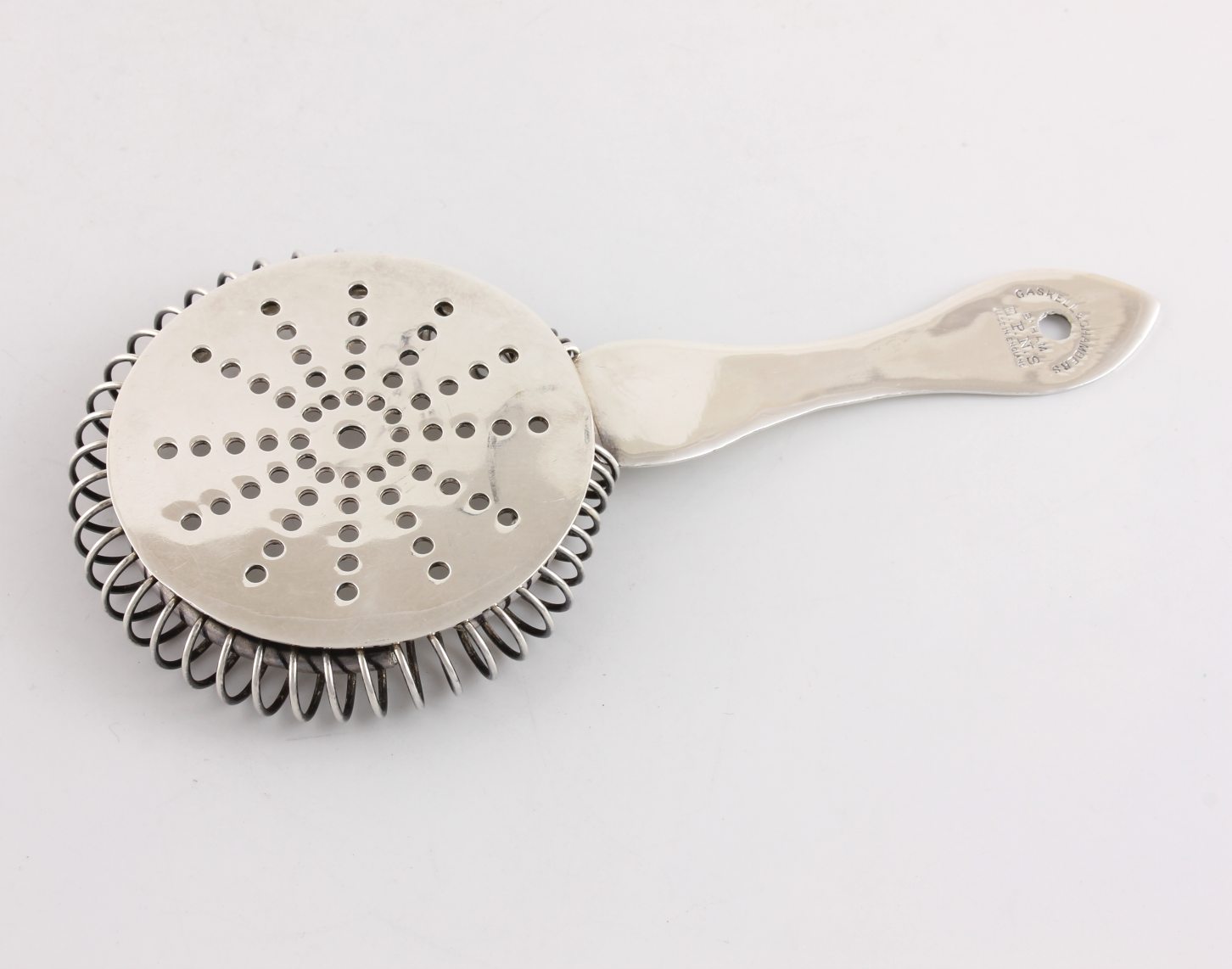 Art Deco Silver Plated Cocktail Shaker Strainer Sieve. Gaskell & Chambers.
