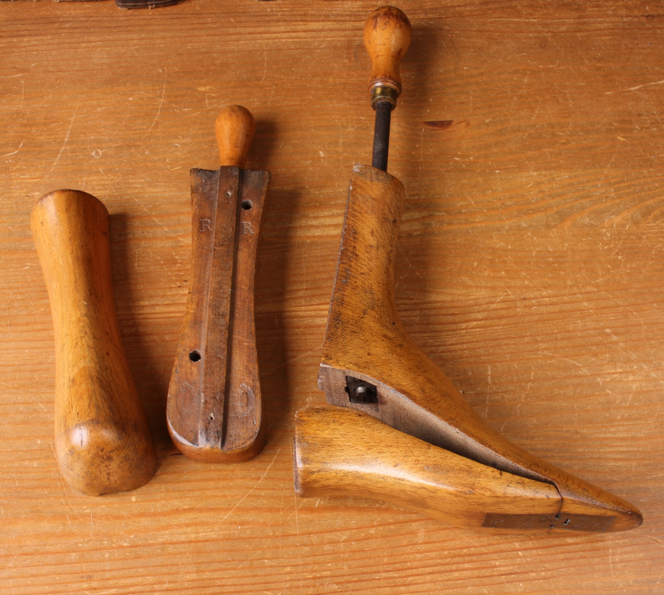 Antique Wooden Edinburgh Boot Lasts. Vintage Trees. Shoe Shop.