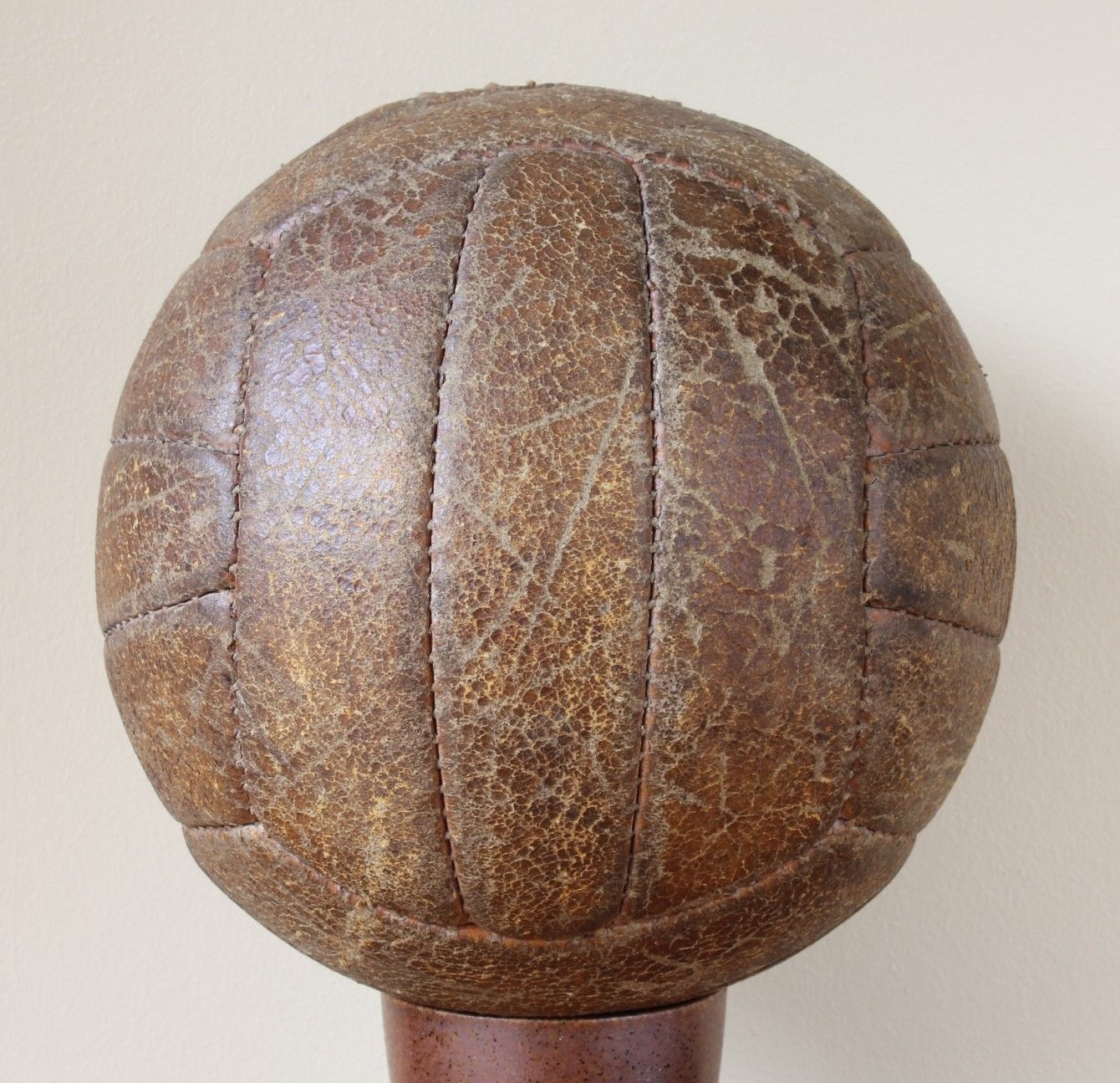 1940 Leather 18 Strip Panel Laced Football.