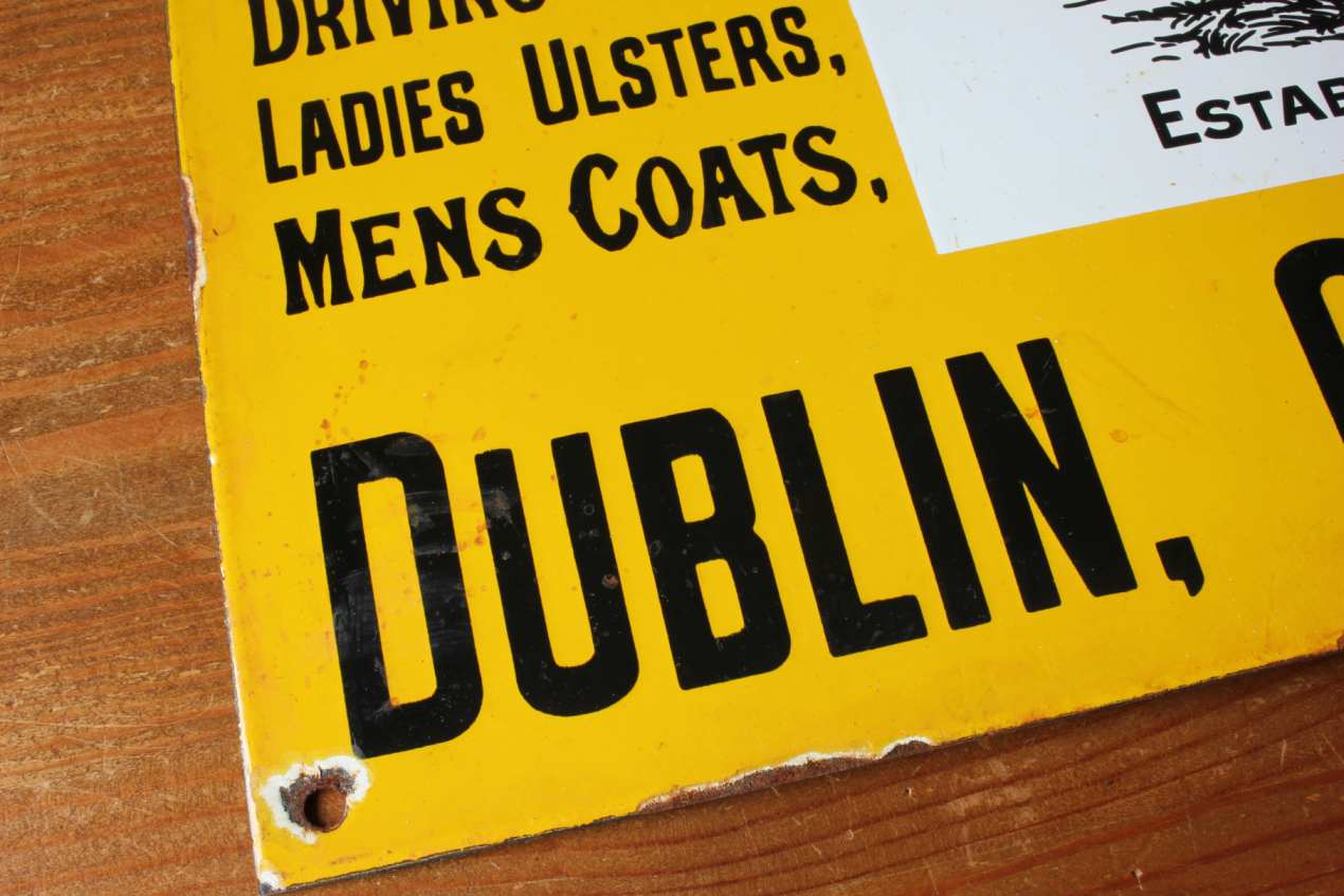 JW Elvery & Co Elephant House Enamel Sign. Dublin Cork London. Sports.