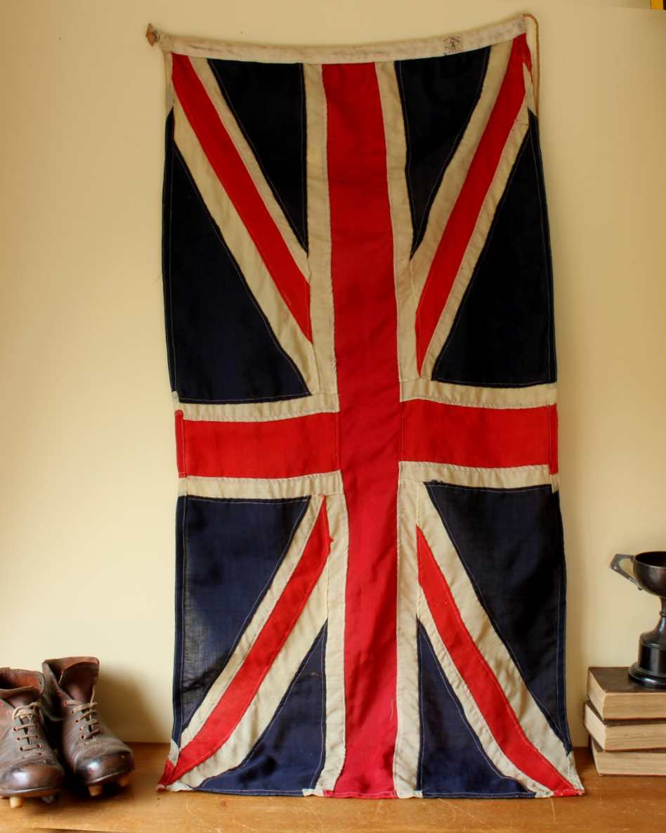 1.5 Yard Excelsior Union Jack Flag. 4 ft 3 ins Stitched Panel Flag c1940.