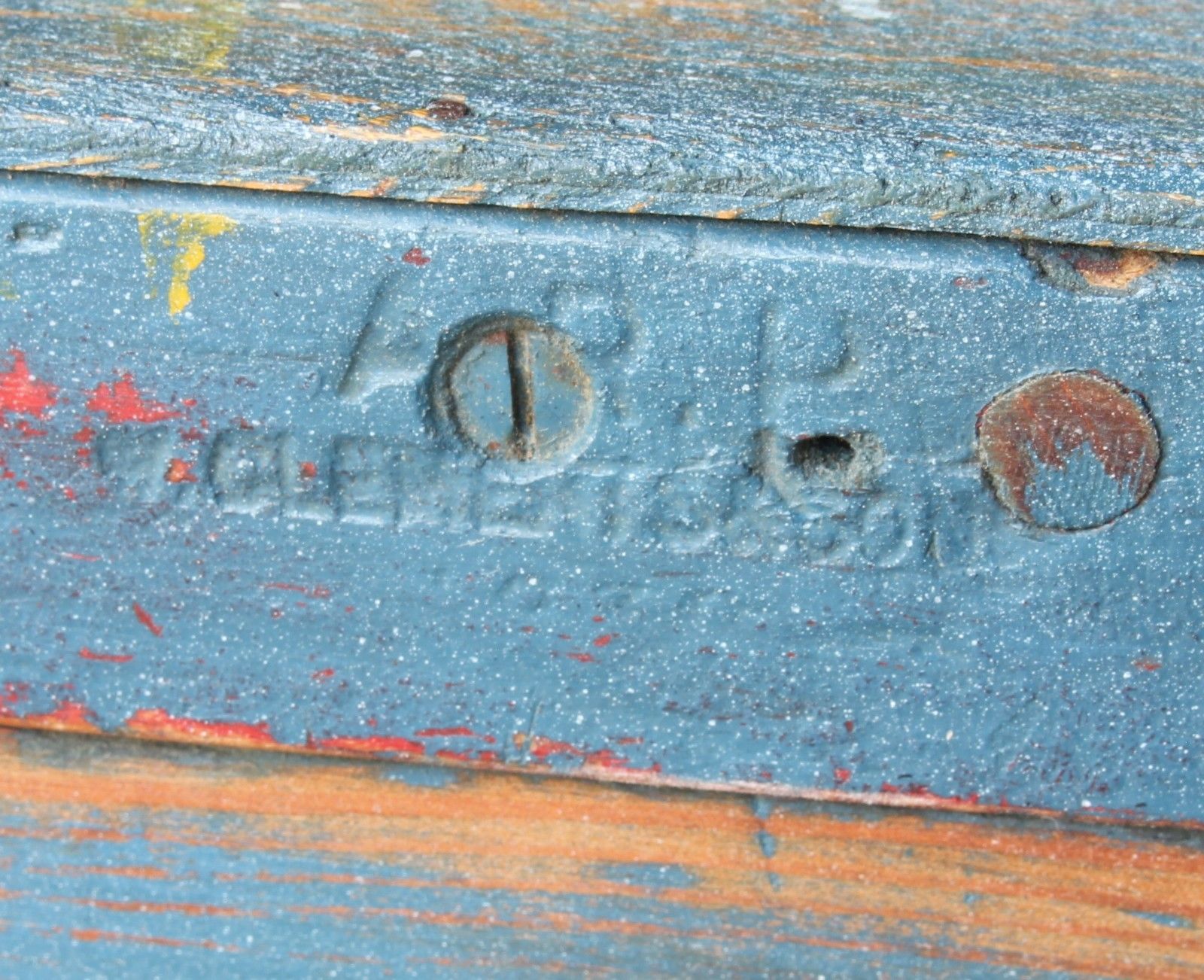 WWII ARP Gas / Football / Soccer Rattle. c1939 Blue & White. W.Clements.