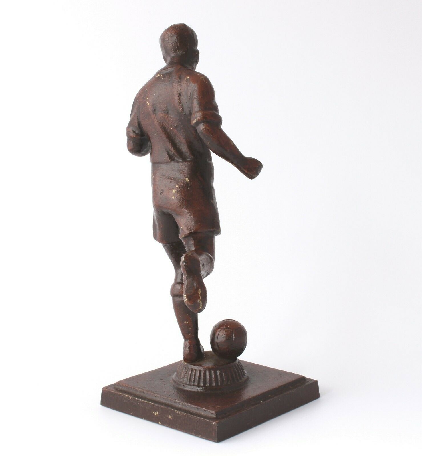 Heavy Soccer Player & Football Statue. Footballer Ball Figure.