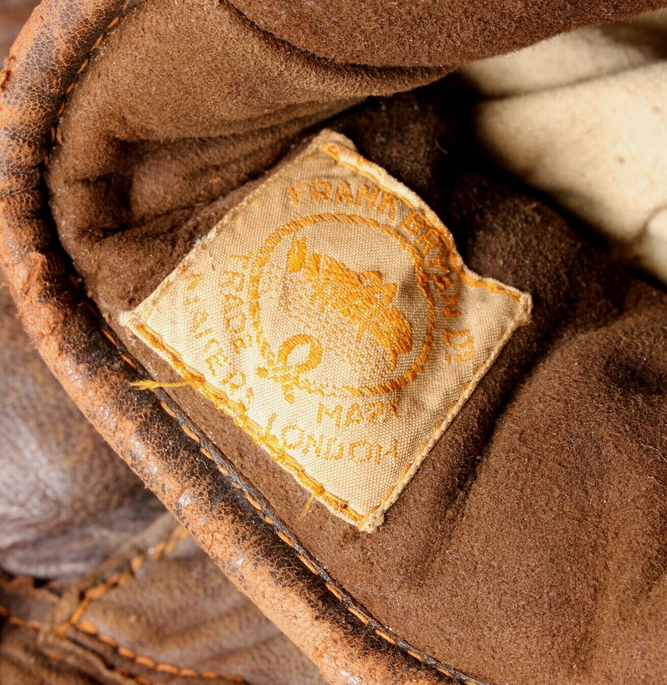 Frank Bryan London Boxing Gloves. Antique Leather Straw Filled c1930's.