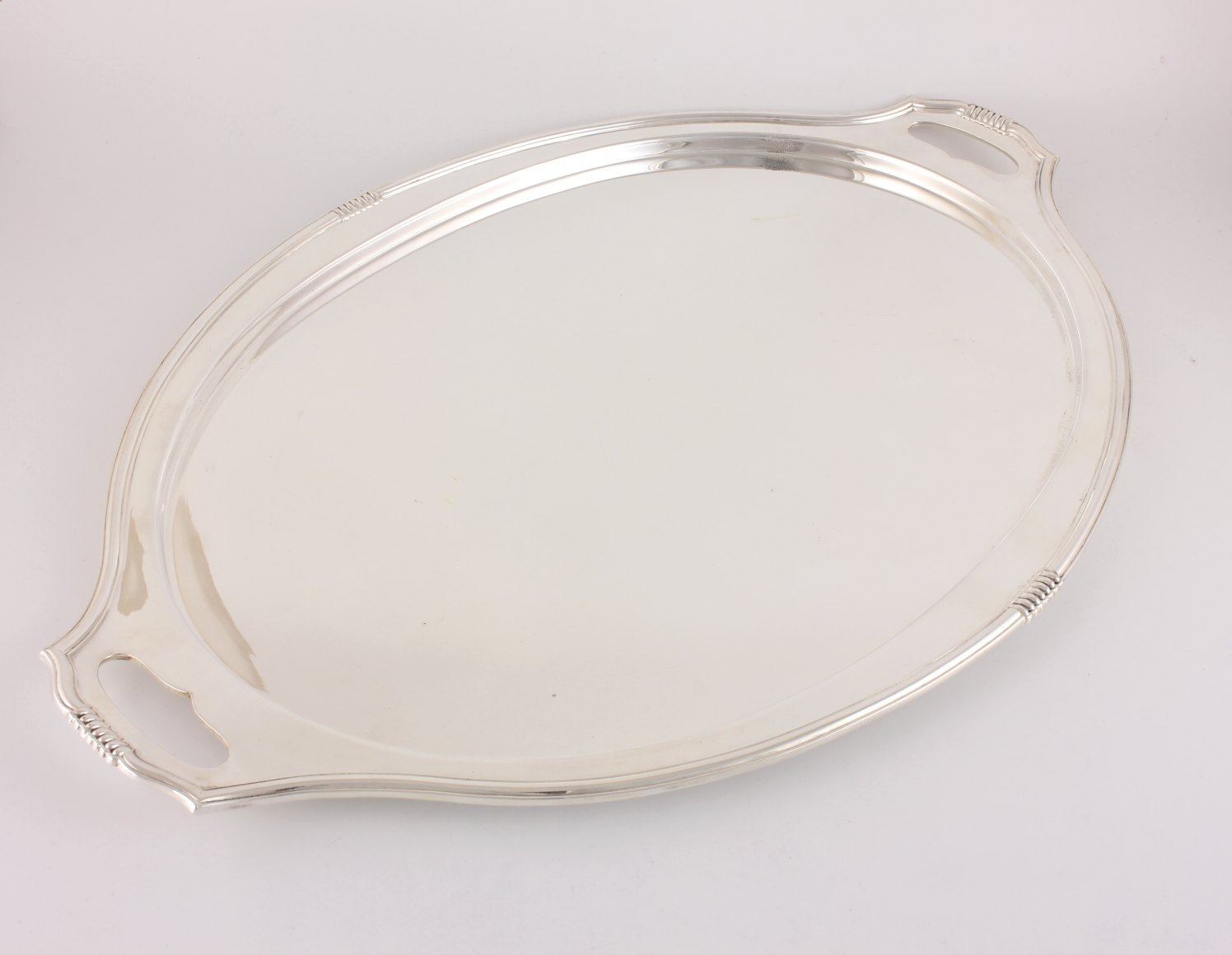 Silver Plated Cocktail Tray. Frank Cobb Oval Drinks Barware. 1930's.