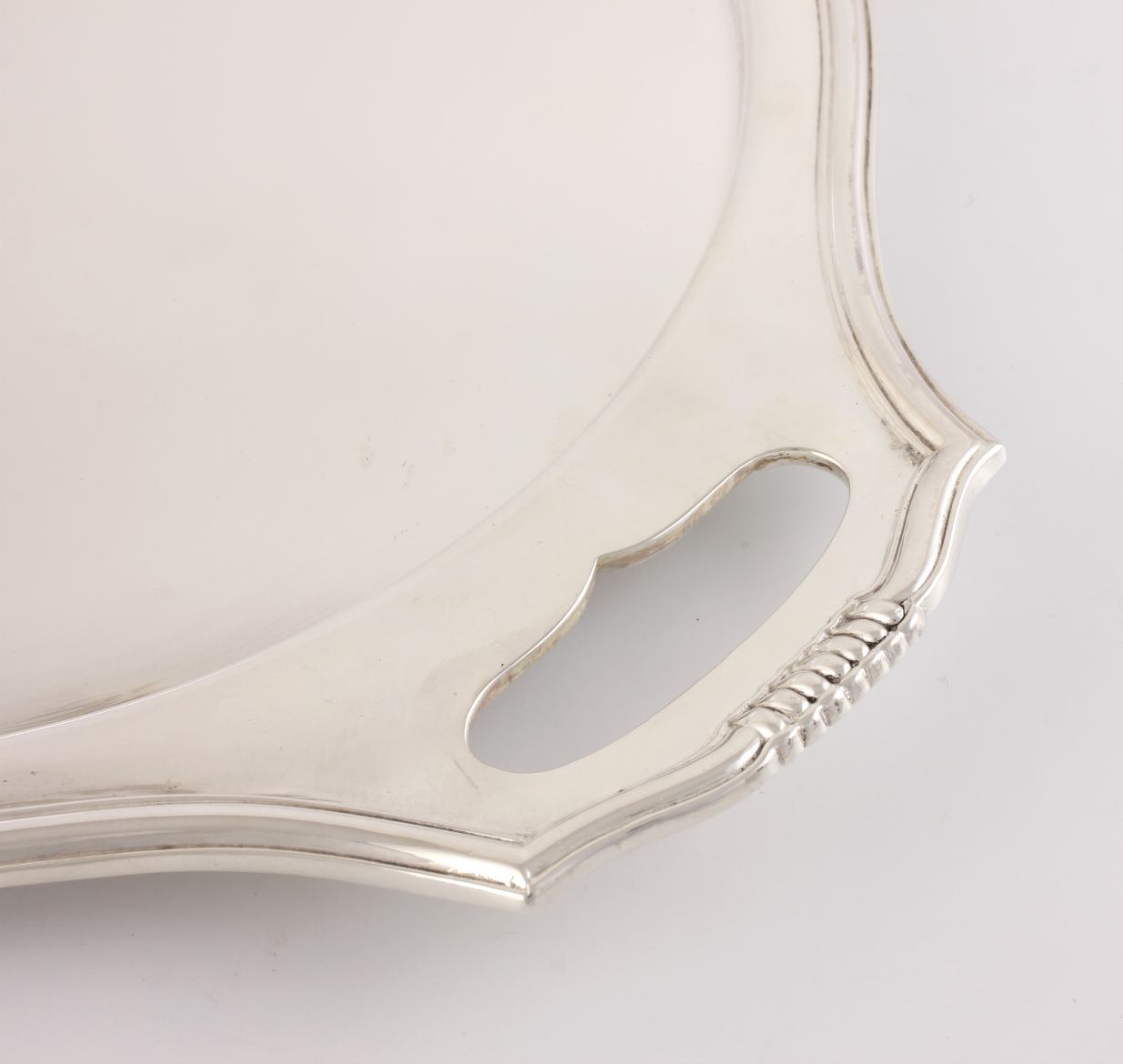 Silver Plated Cocktail Tray. Frank Cobb Oval Drinks Barware. 1930's.