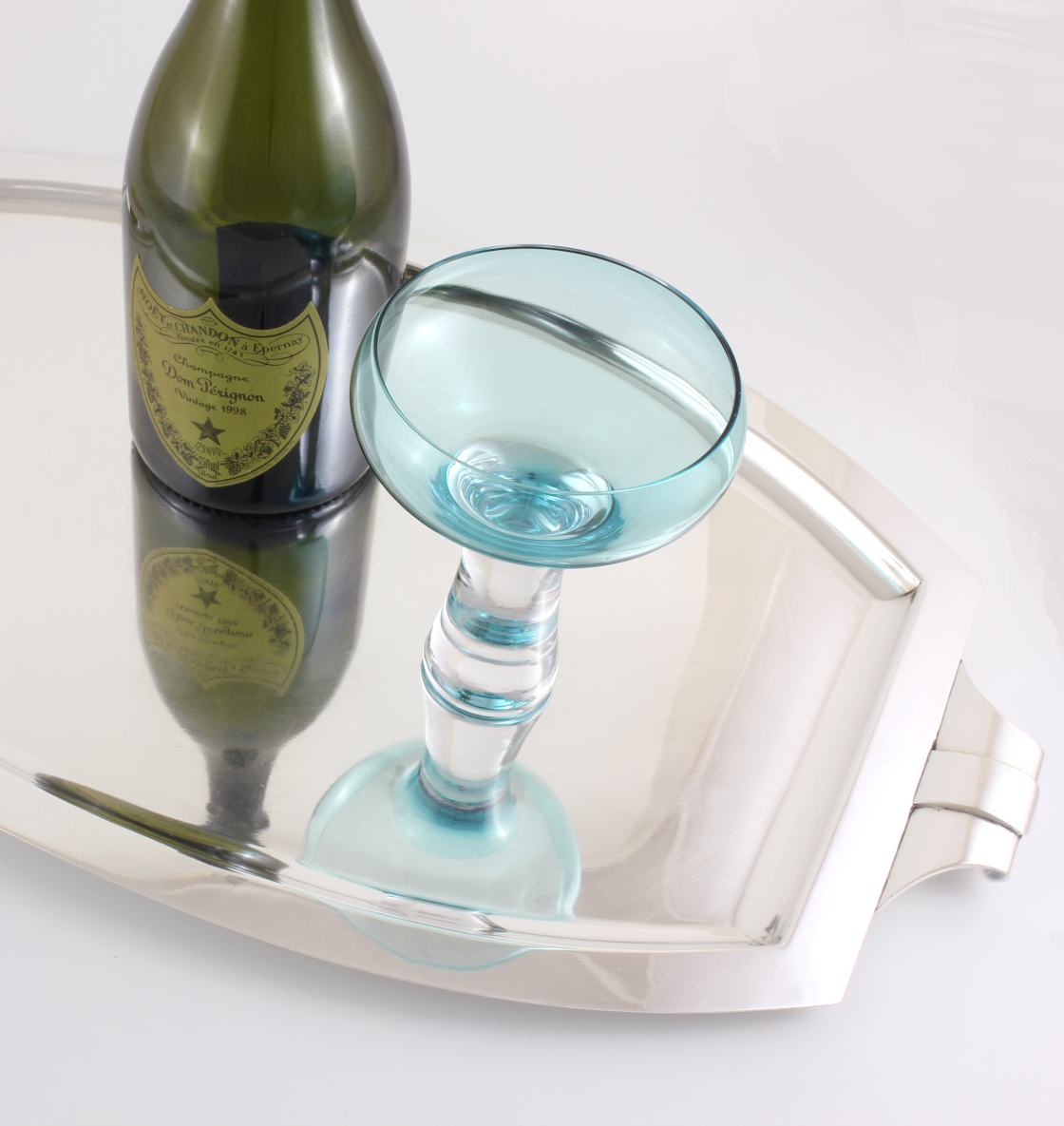 Art Deco French Silver Plated Rectangle Drinks Cocktail Bar Tray. c1930.