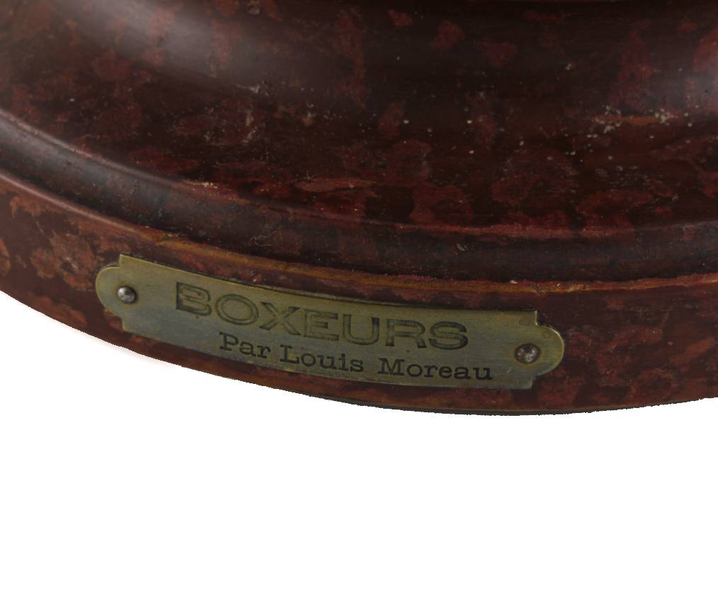 Large French Pugilist Figure. Bare Knuckle Boxer Trophy Statue. c1880.