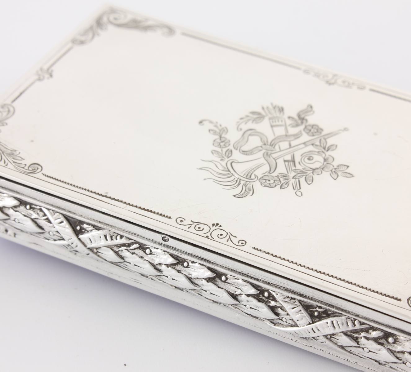 French Silver & Guilloche Enamel Case. Bapst Freres of Paris. c1880.