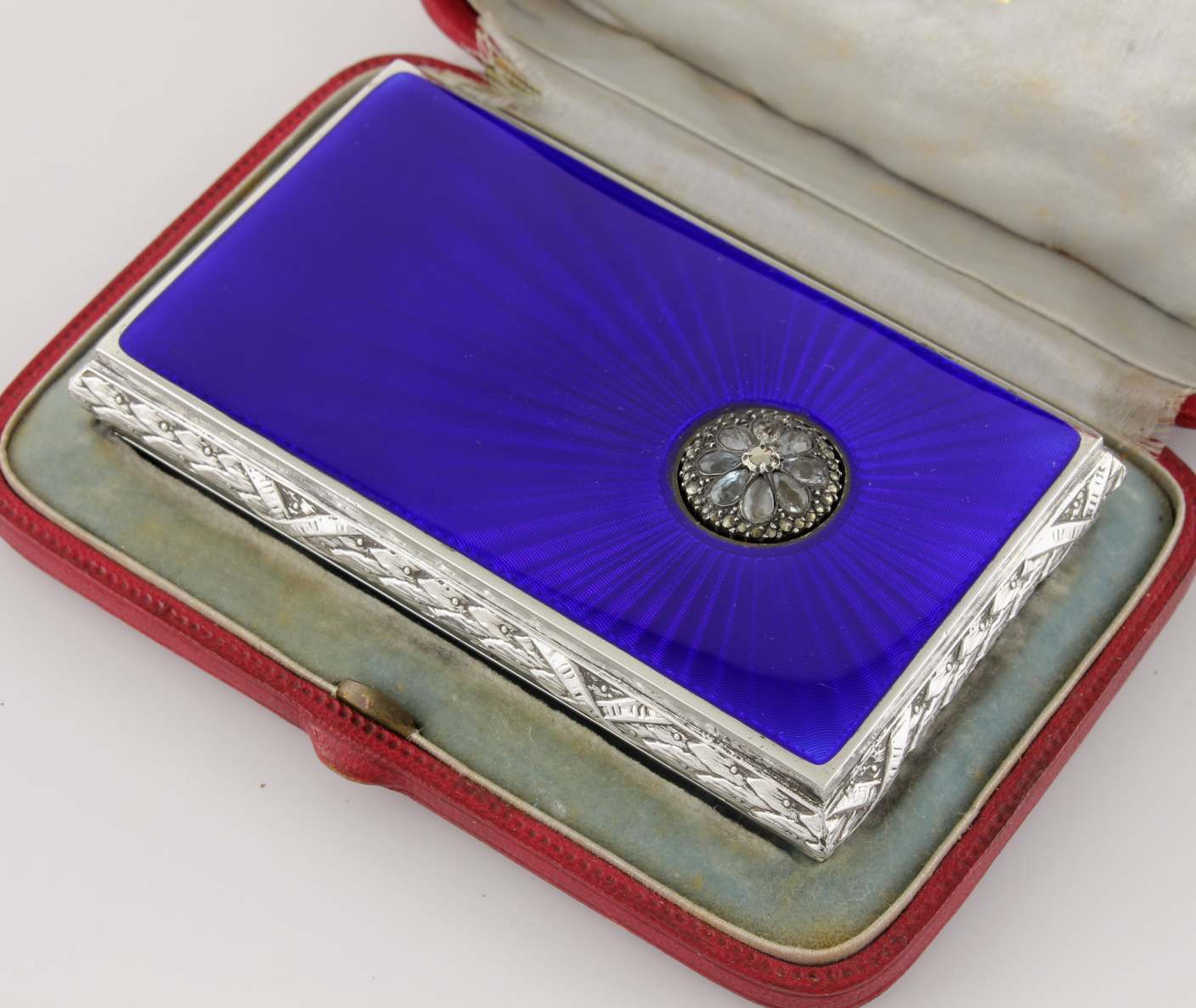 French Silver & Guilloche Enamel Case. Bapst Freres of Paris. c1880.