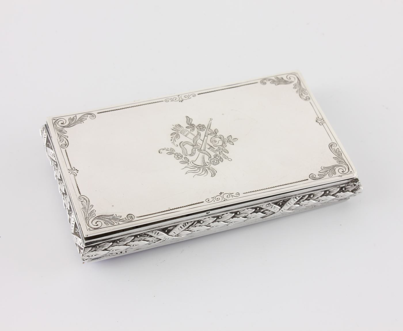 French Silver & Guilloche Enamel Case. Bapst Freres of Paris. c1880.
