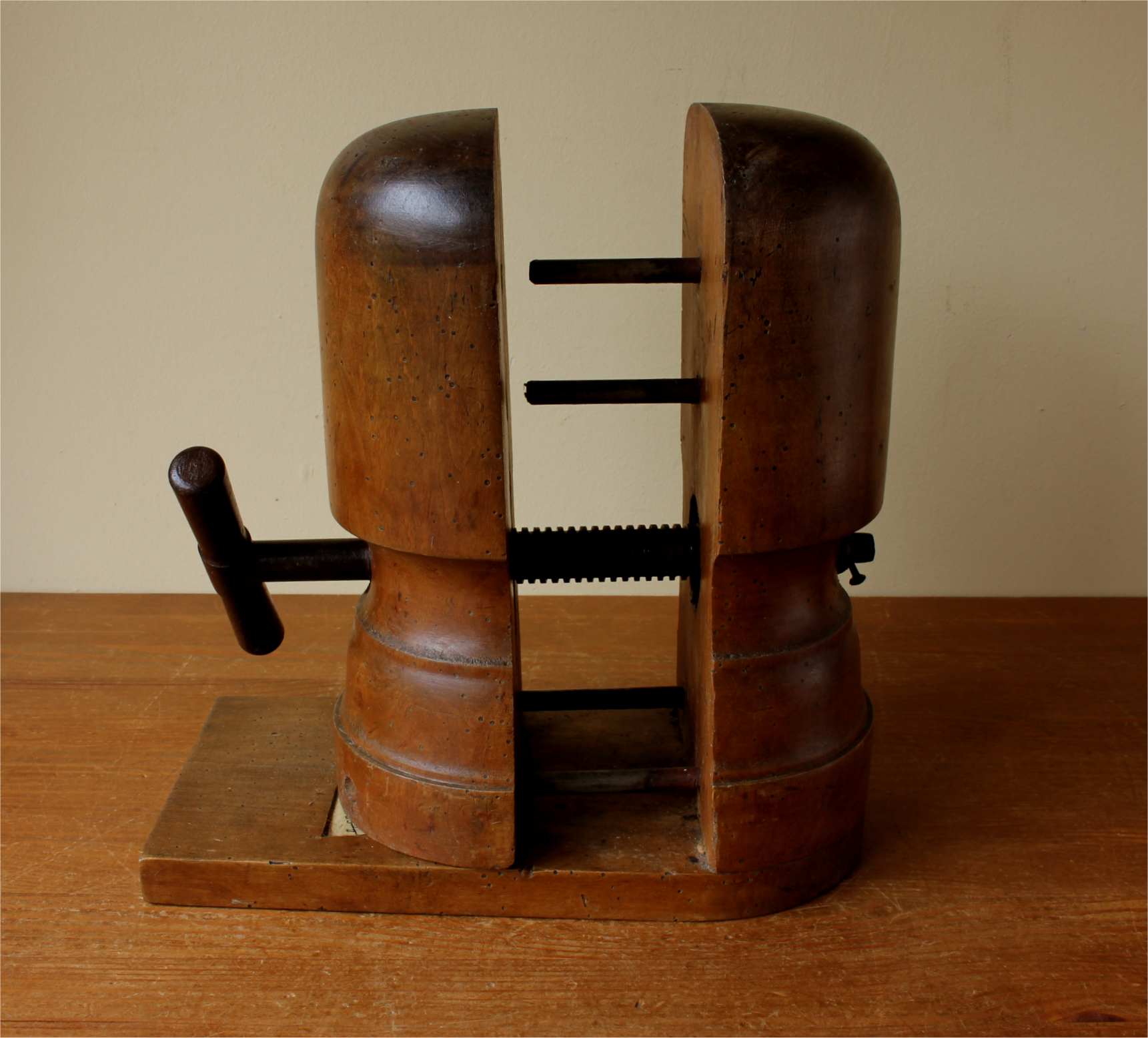 Mechanical Hat Stretcher. Milliner's Wood Hat Sizer. Wig Display Stand.