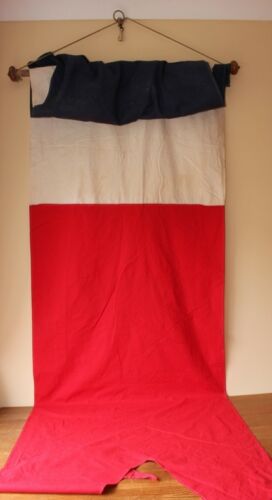 Vintage Stitched French Tricolor Guidon Flag. X Large Swallowtail ...
