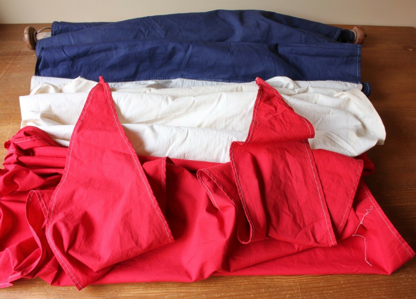 Vintage Stitched French Tricolor Guidon Flag. X Large Swallowtail ...