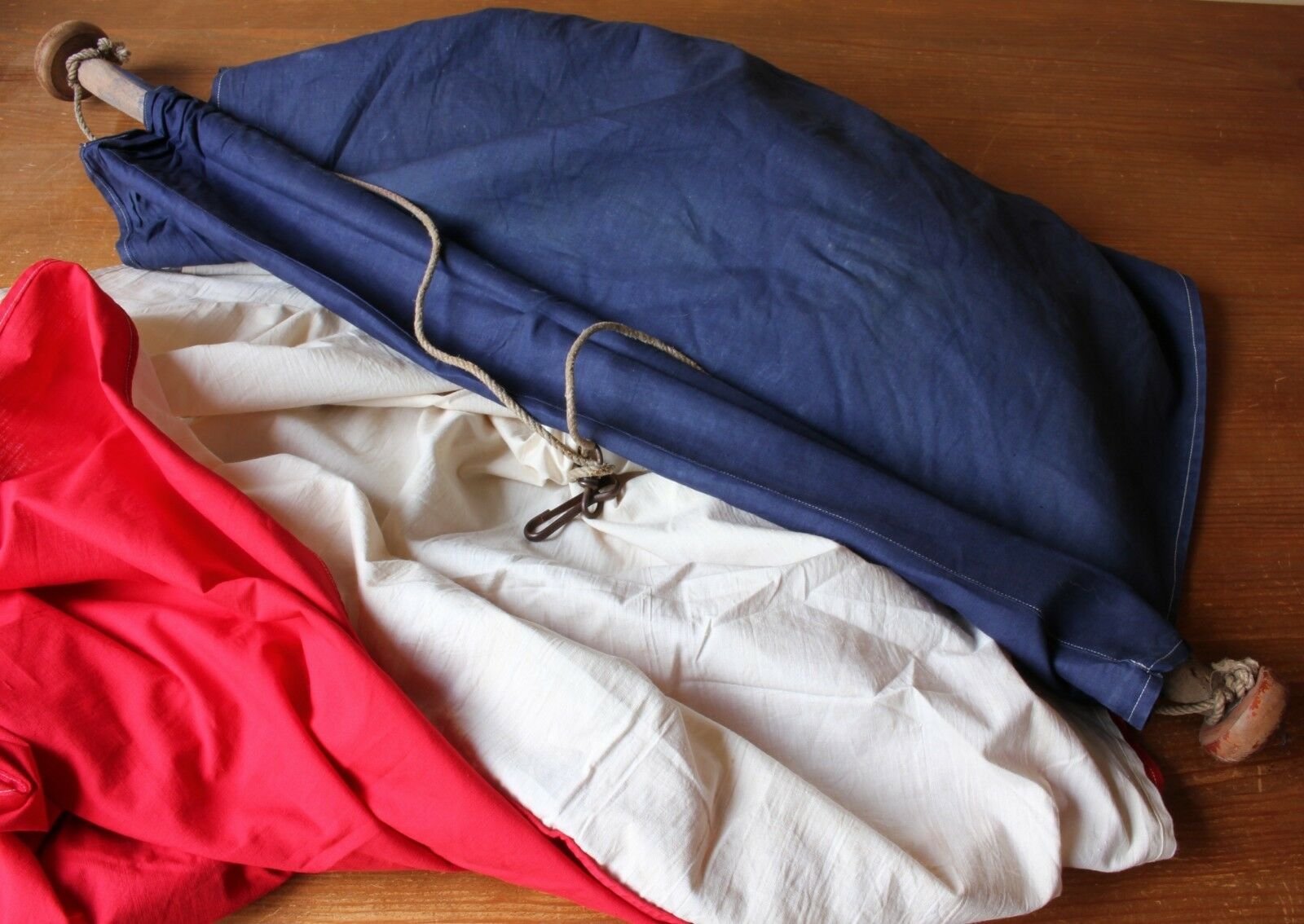 Vintage Stitched French Tricolor Guidon Flag. X Large Swallowtail ...