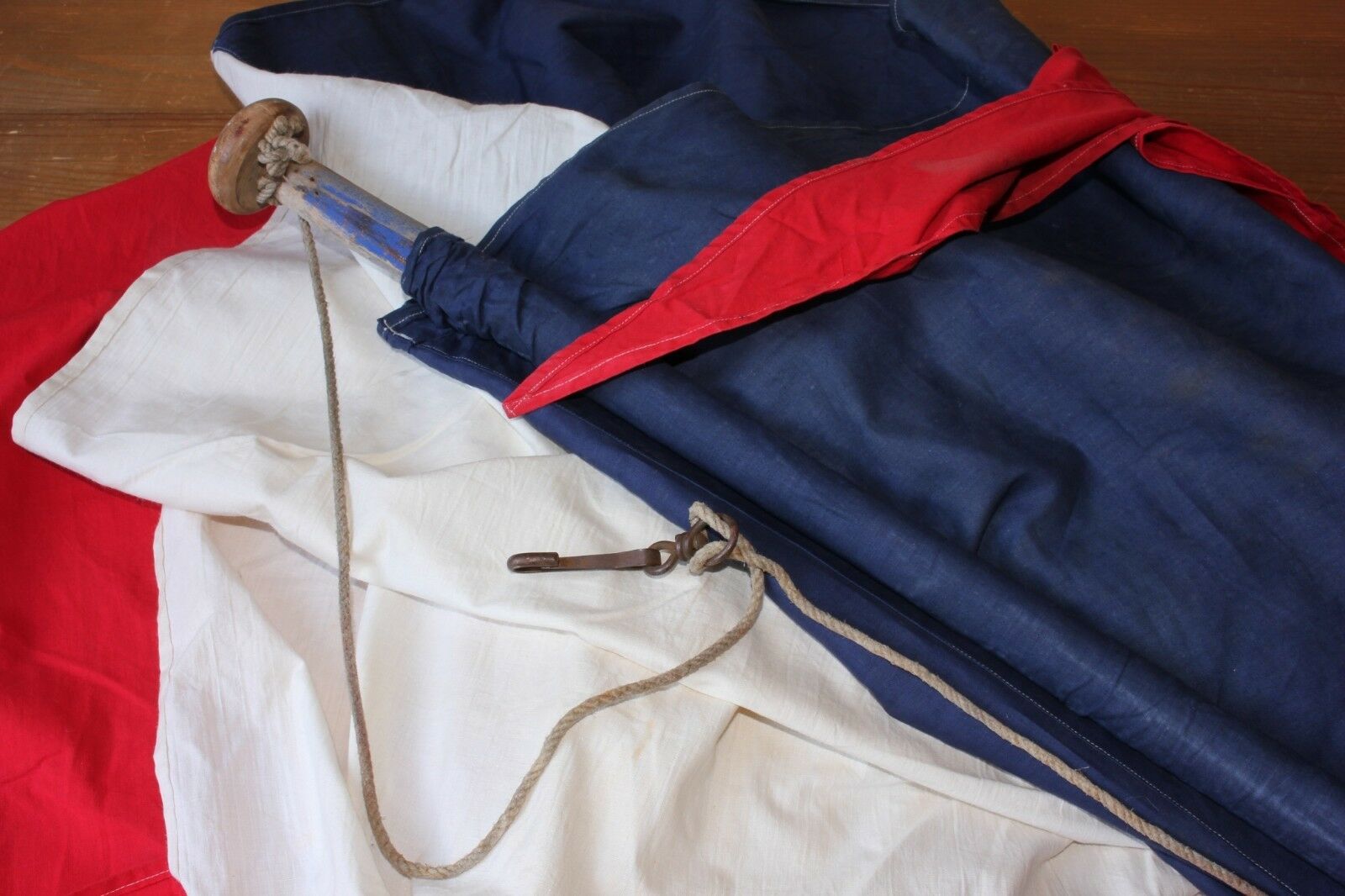 Vintage Stitched French Tricolor Guidon Flag. X Large Swallowtail ...