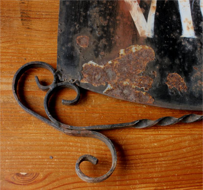 French Iron Vineyard Sign. Vins Vieux. Double Sided Wine Bar Shop Sign.