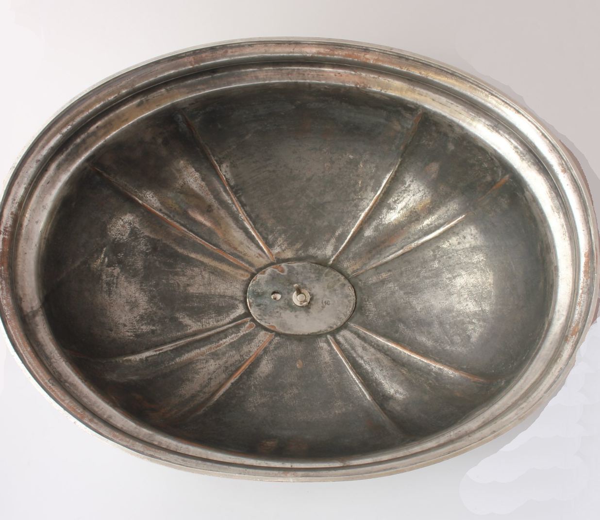 Large Old Sheffield Plate Meat Cover. Pike Crest. Geddes. Capta Majora.