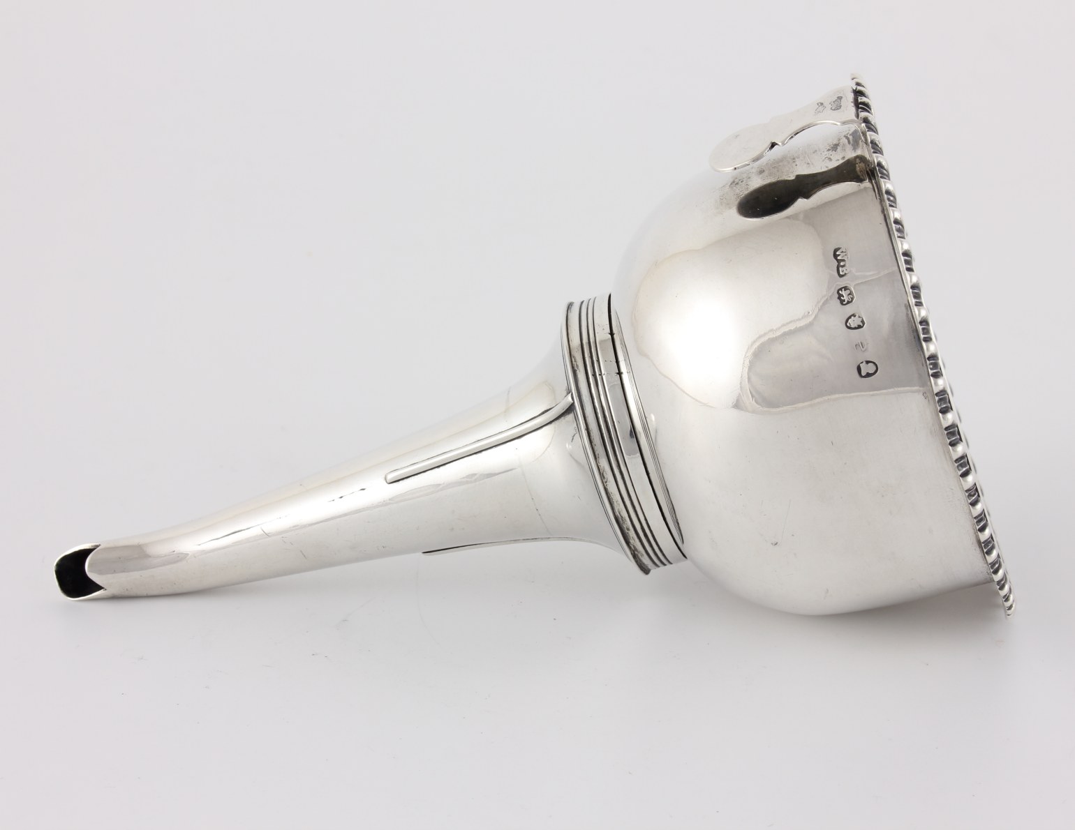 Georgian Solid Silver Wine Funnel. 2 Piece. William Bateman. 1820.