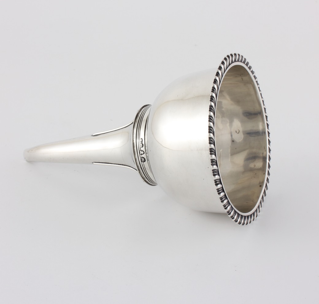 Georgian Solid Silver Wine Funnel. 2 Piece. William Bateman. 1820.