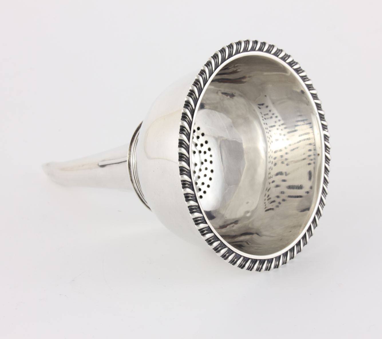 Georgian Solid Silver Wine Funnel. 2 Piece. William Bateman. 1820.