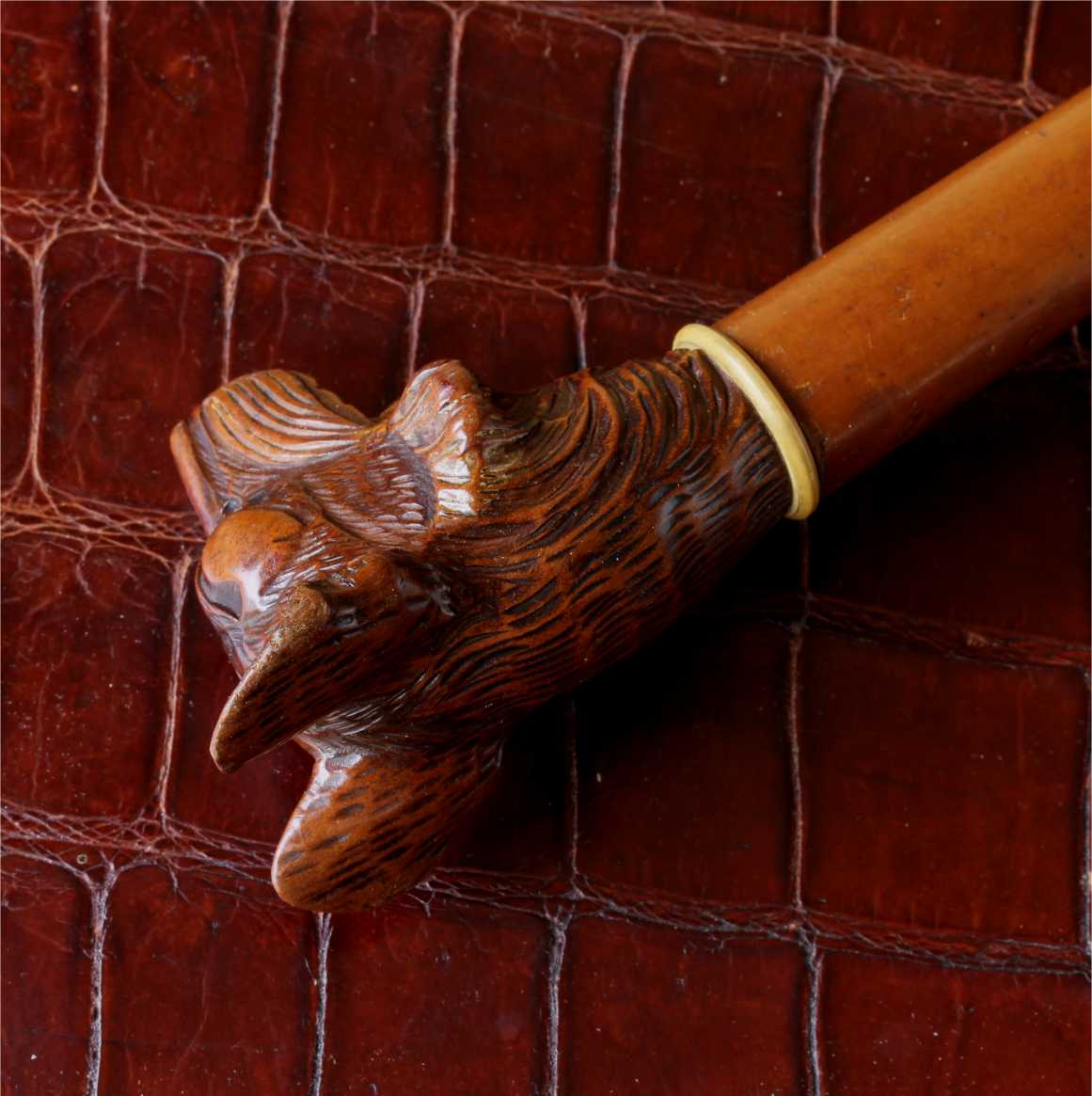 Black Forest Articulated Alsatian German Shepherd Dog Walking Stick Cane.