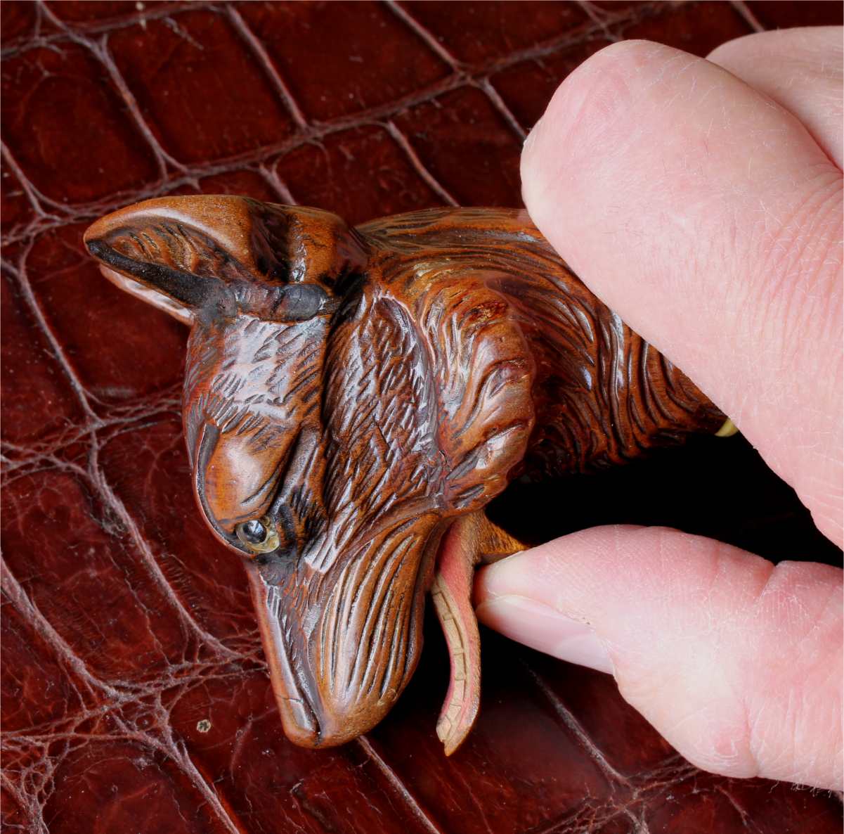 Black Forest Articulated Alsatian German Shepherd Dog Walking Stick Cane.