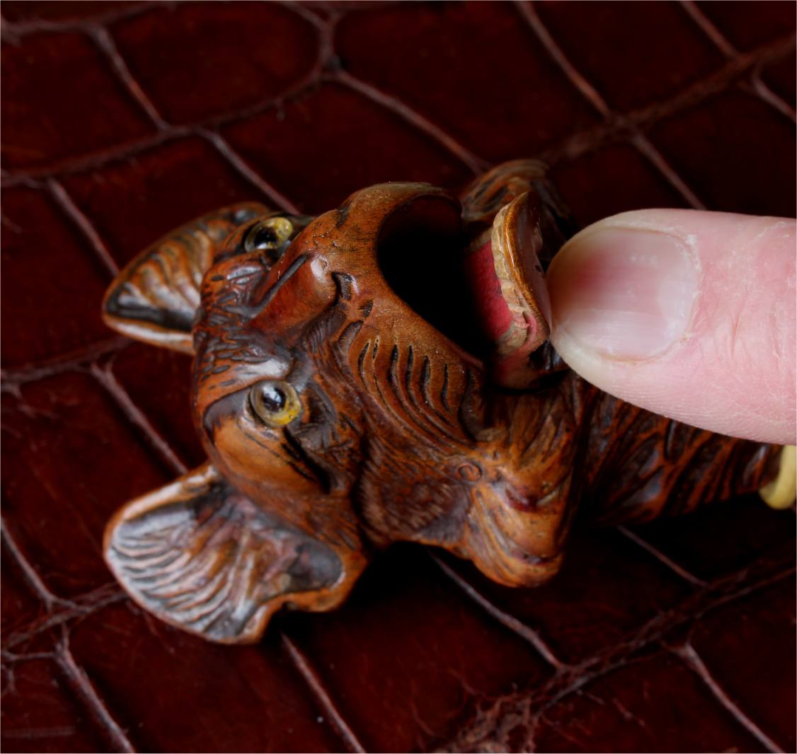 Black Forest Articulated Alsatian German Shepherd Dog Walking Stick Cane.