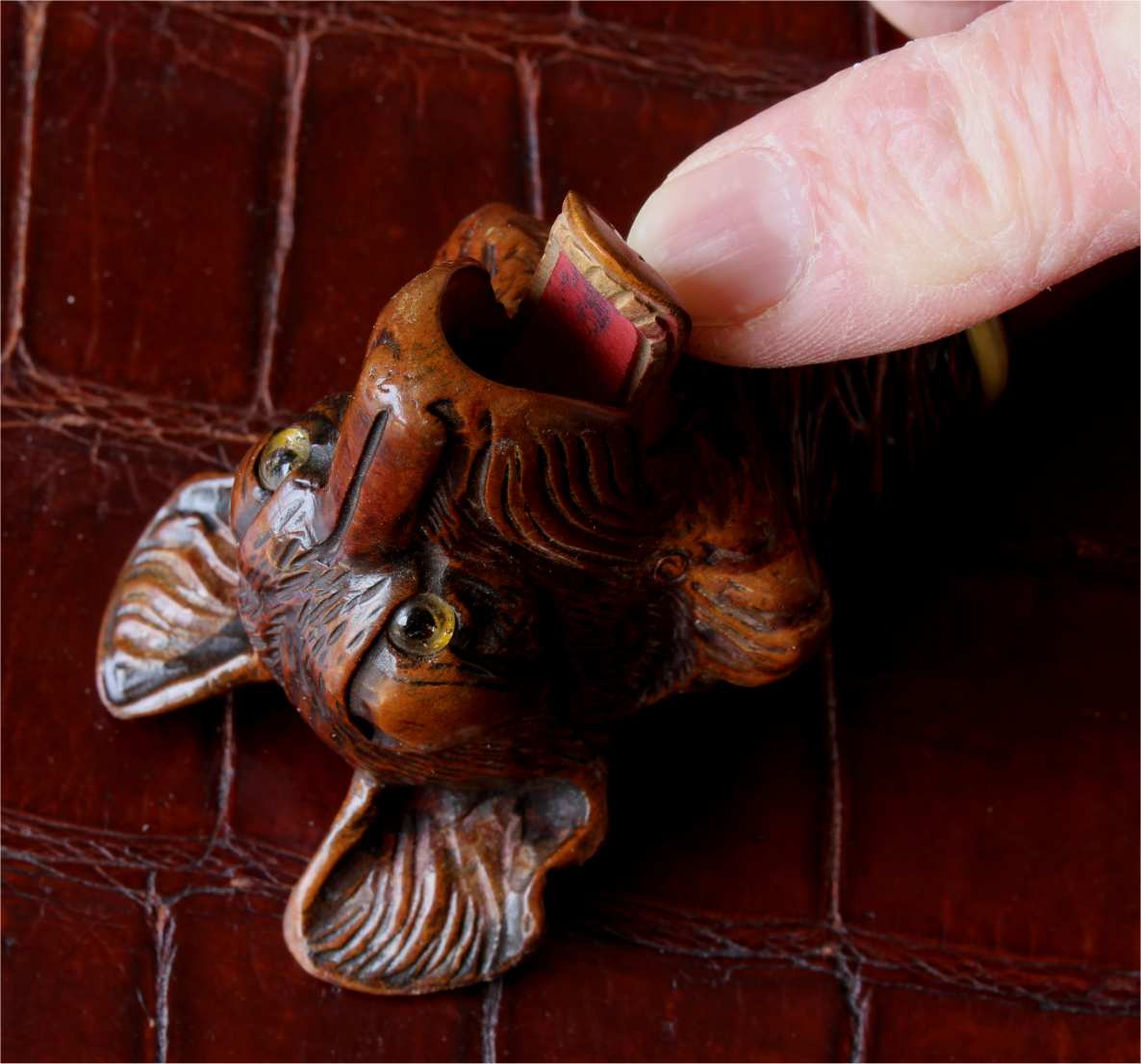 Black Forest Articulated Alsatian German Shepherd Dog Walking Stick Cane.