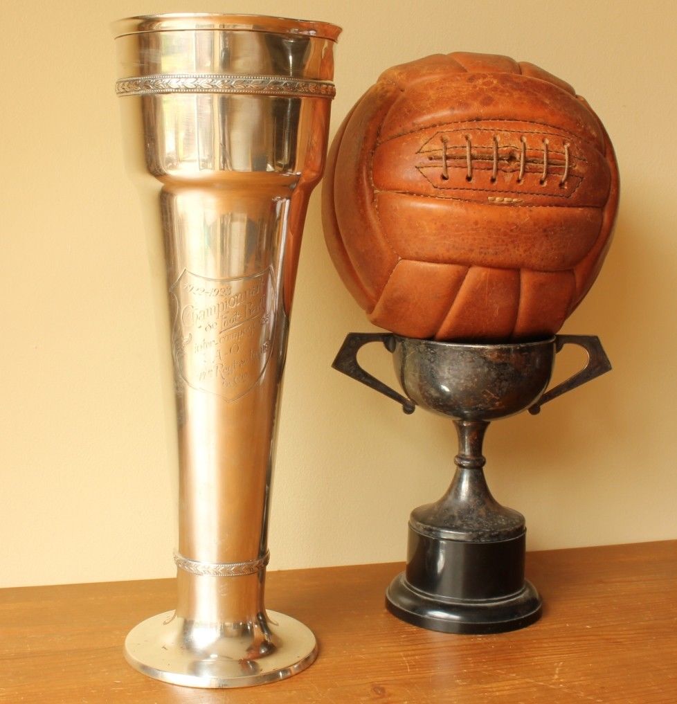 Large German Silver Antique Football Soccer Trophy Cup Vase French ...