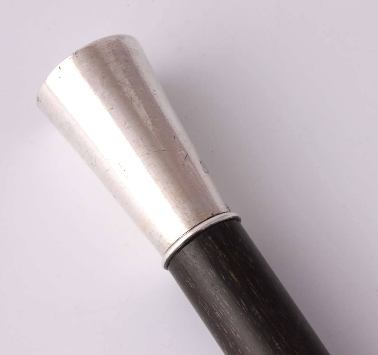 Antique 800 German Silver Walking Stick Cane. Hugo Bohm 1913.