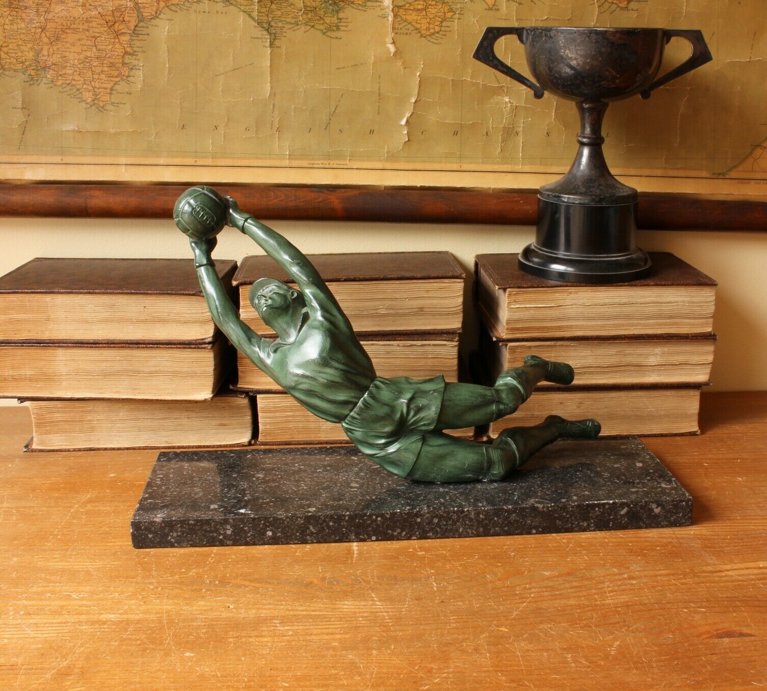 Large French Goalkeeper Footballer Figure Statue. Paris Soccer Player ...