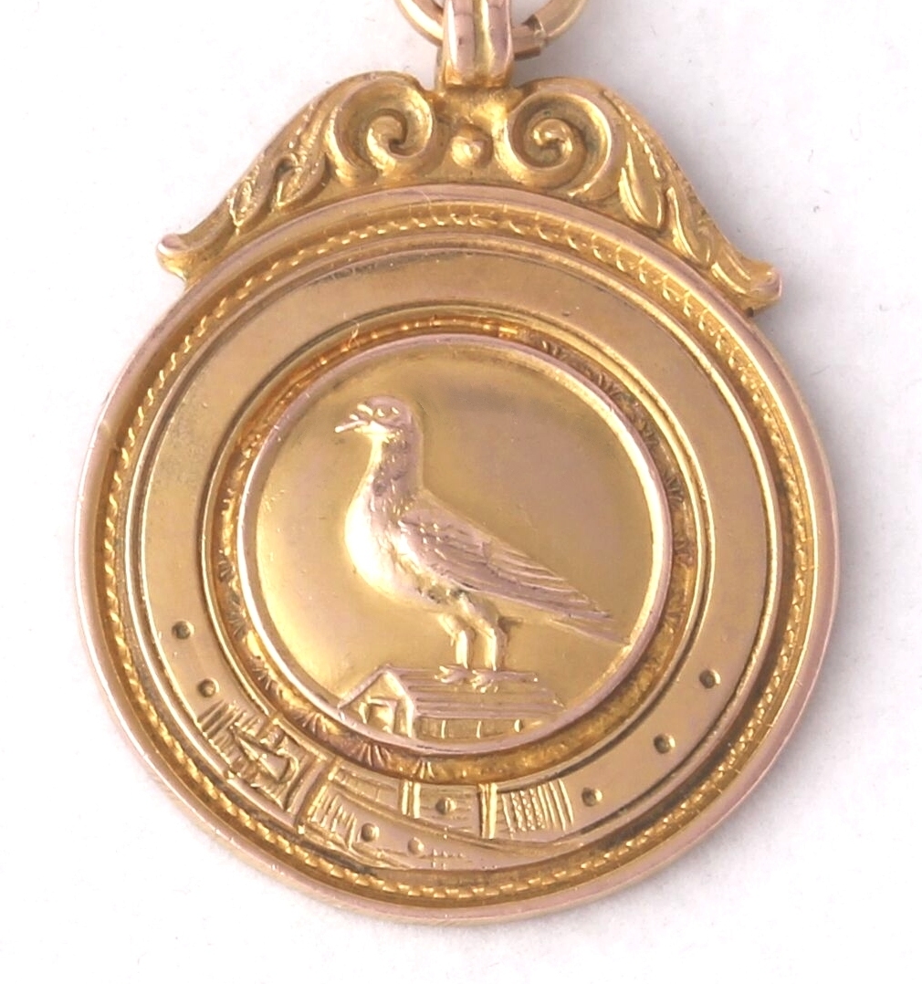 9ct Carat Gold Pigeon Medal Medallion