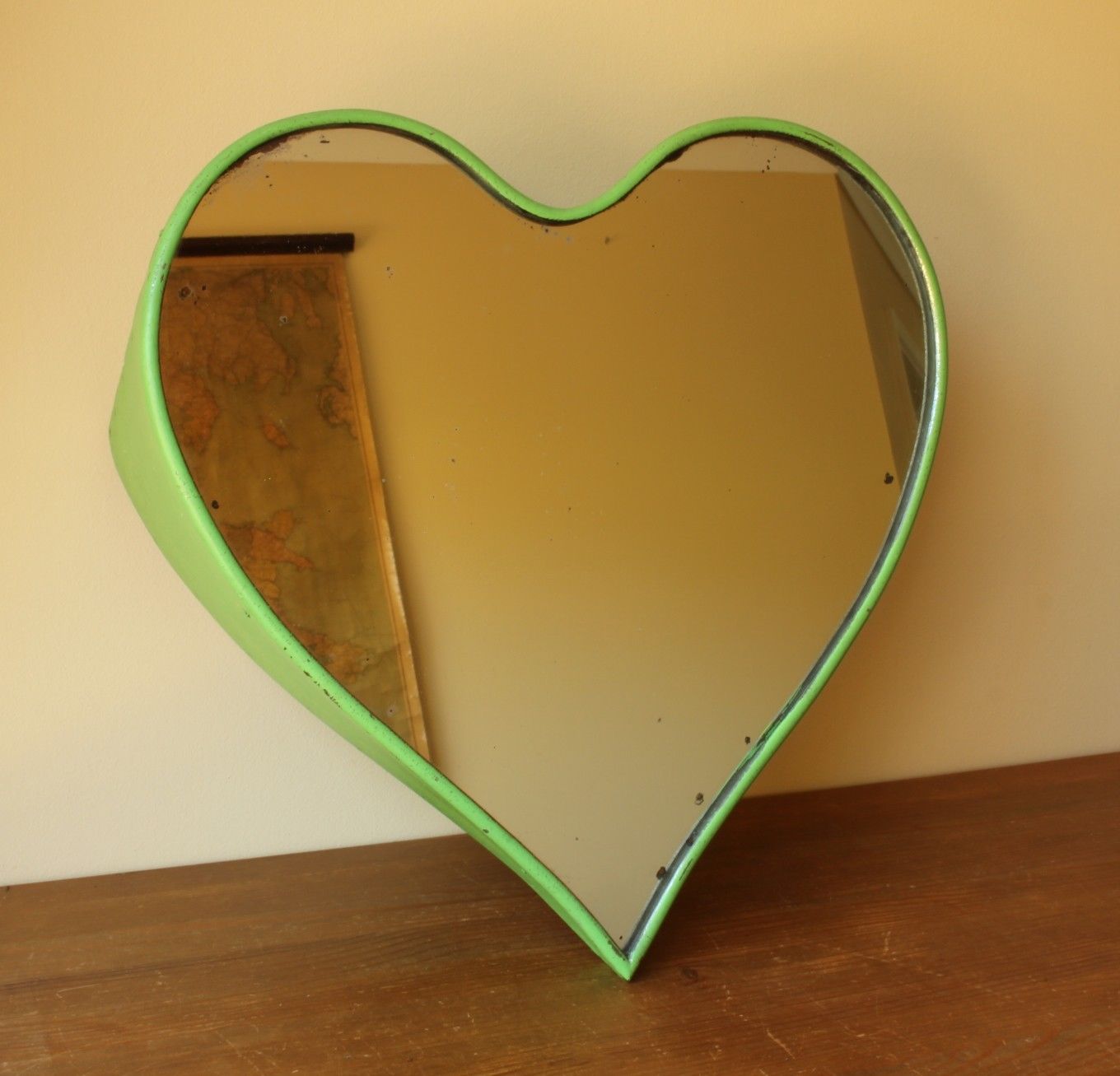 Vintage Heart Shaped Fairground Mirror.Trendy Angled Distressed Wall ...
