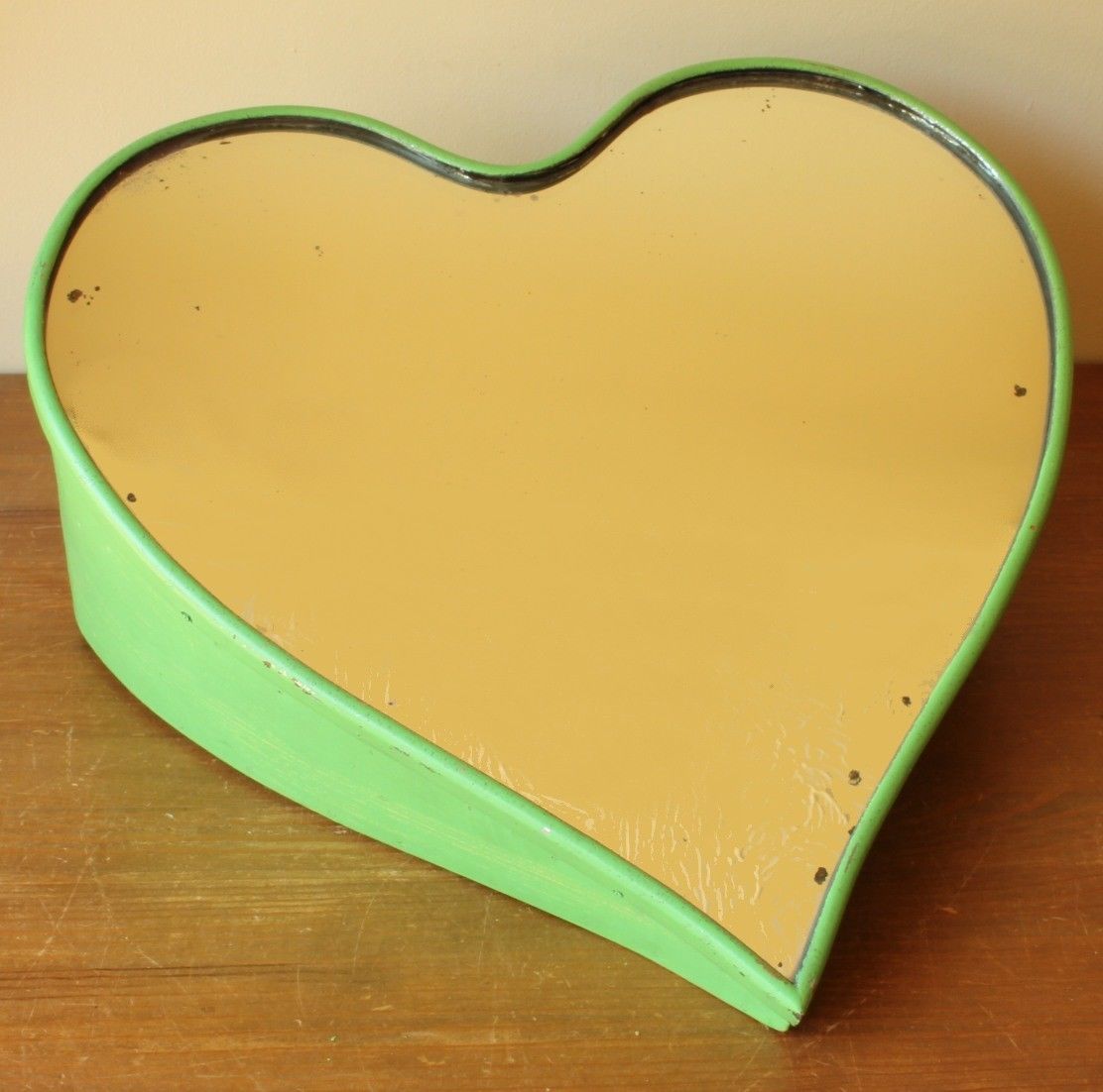 Vintage Heart Shaped Fairground Mirror.Trendy Angled Distressed Wall ...