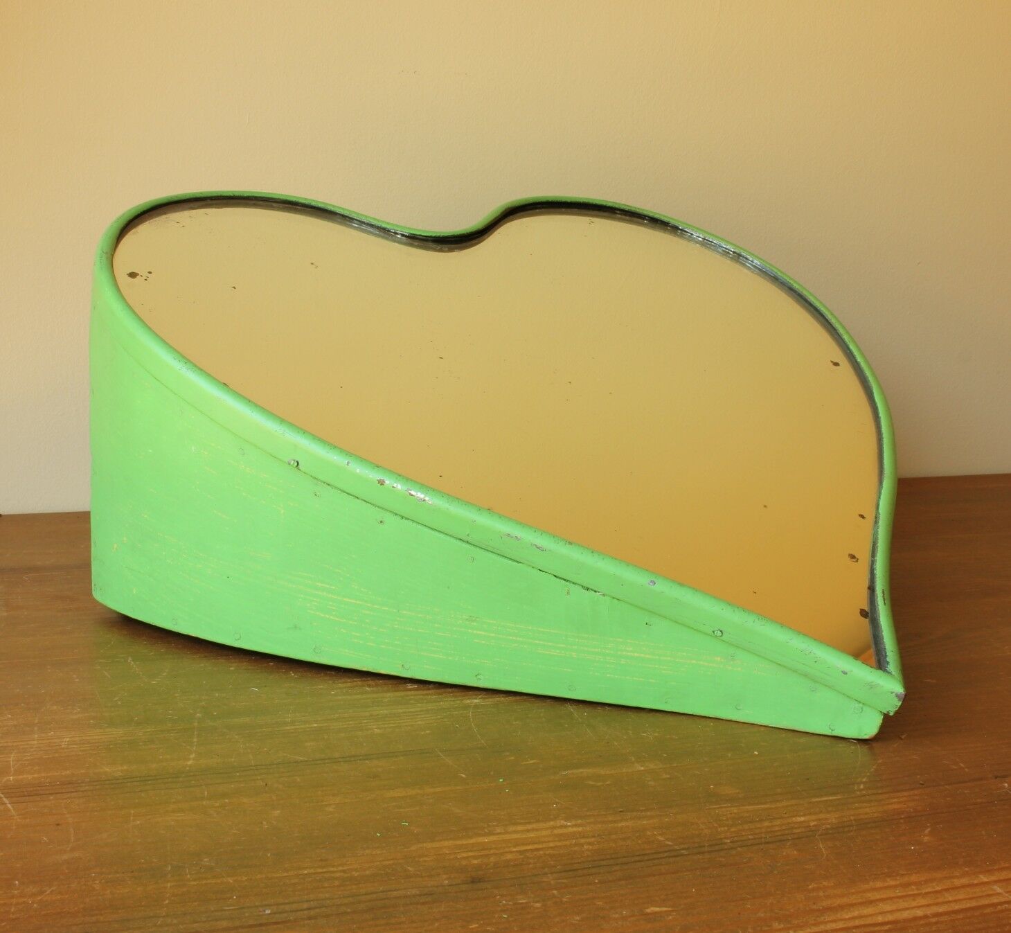 Vintage Heart Shaped Fairground Mirror.Trendy Angled Distressed Wall ...