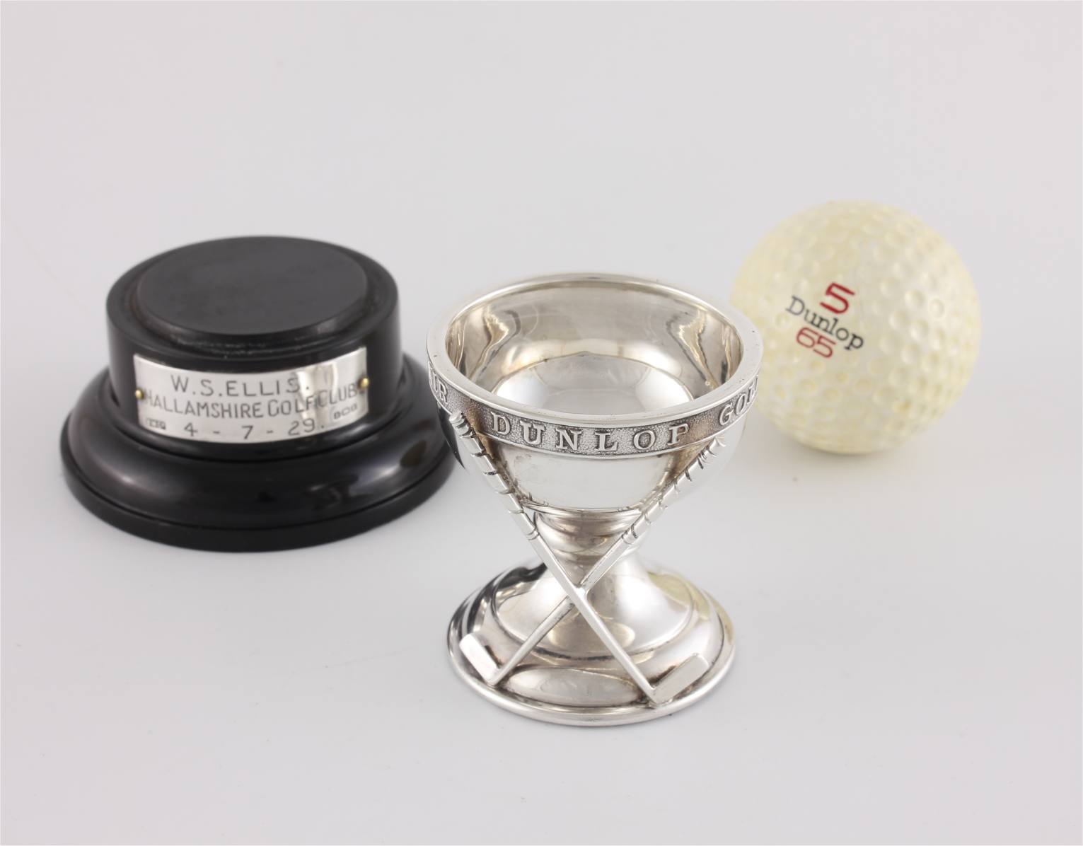 Silver Dunlop Hole in One Trophy Cup & Ball. Hallamshire Golf Club. 1929.