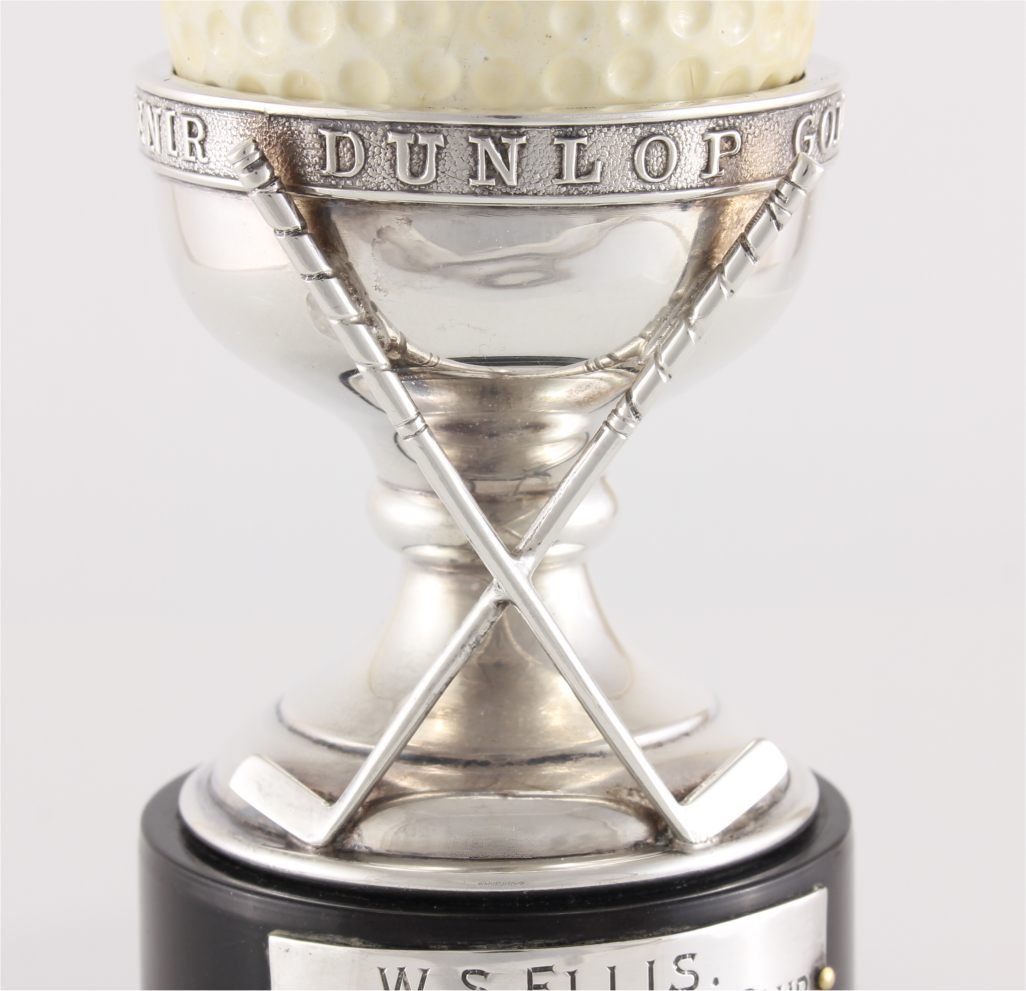 Silver Dunlop Hole in One Trophy Cup & Ball. Hallamshire Golf Club. 1929.