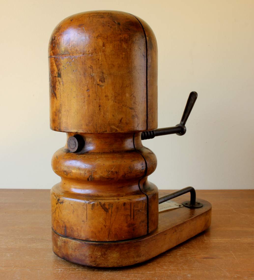 Mechanical Hat Sizer. Victorian Milliner's Stretcher. Wood Display Stand.