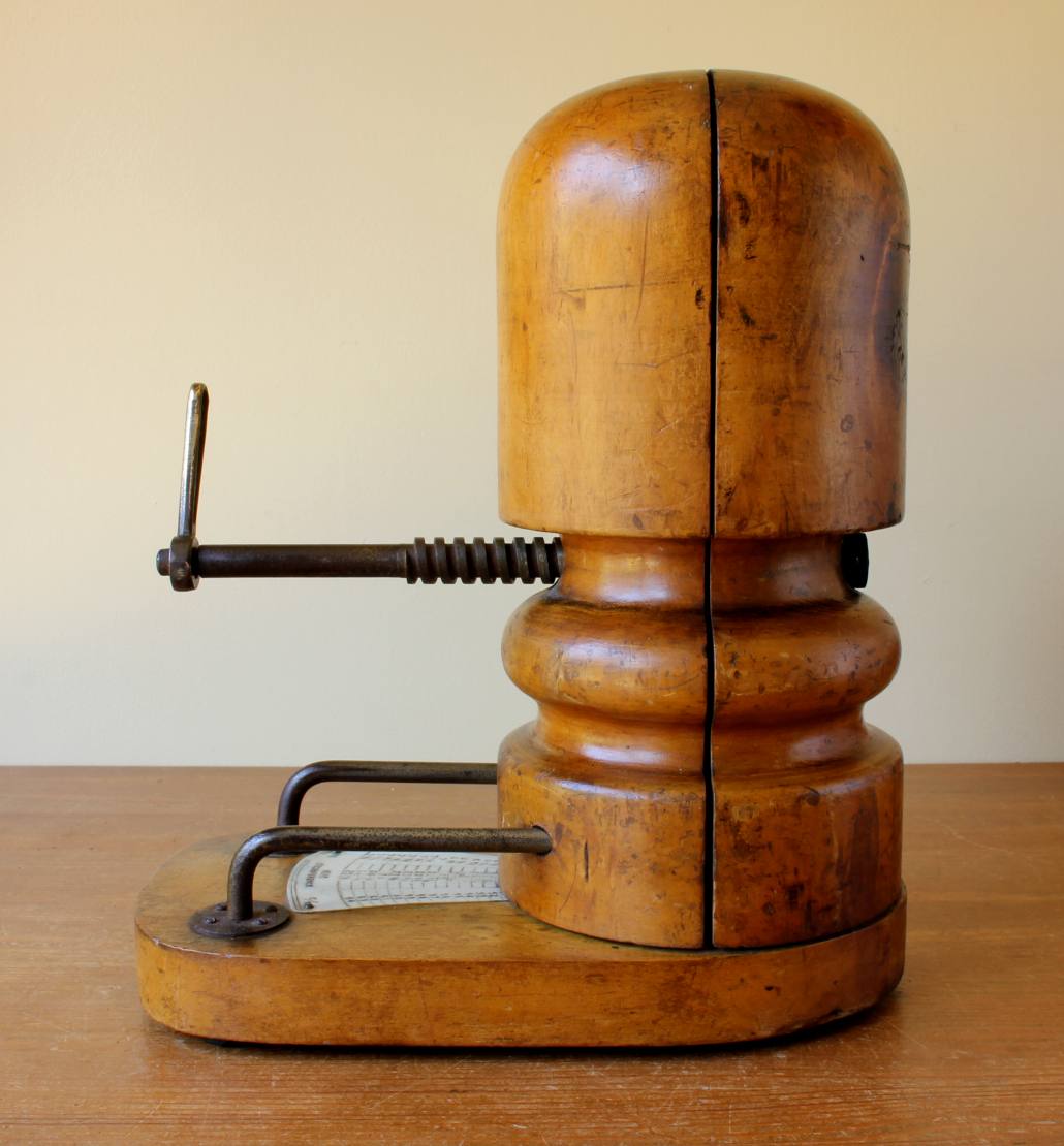 Mechanical Hat Sizer. Victorian Milliner's Stretcher. Wood Display Stand.