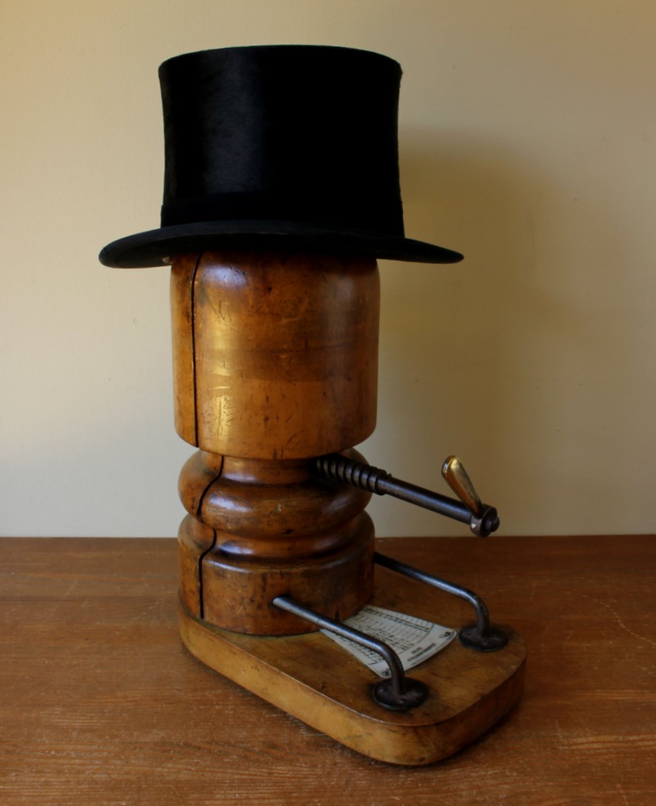 Mechanical Hat Sizer. Victorian Milliner's Stretcher. Wood Display Stand.