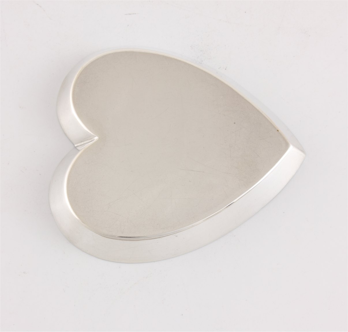 Victorian Silver Heart Pin Dish. James Dixon Playing Card Chip Tray 1896.