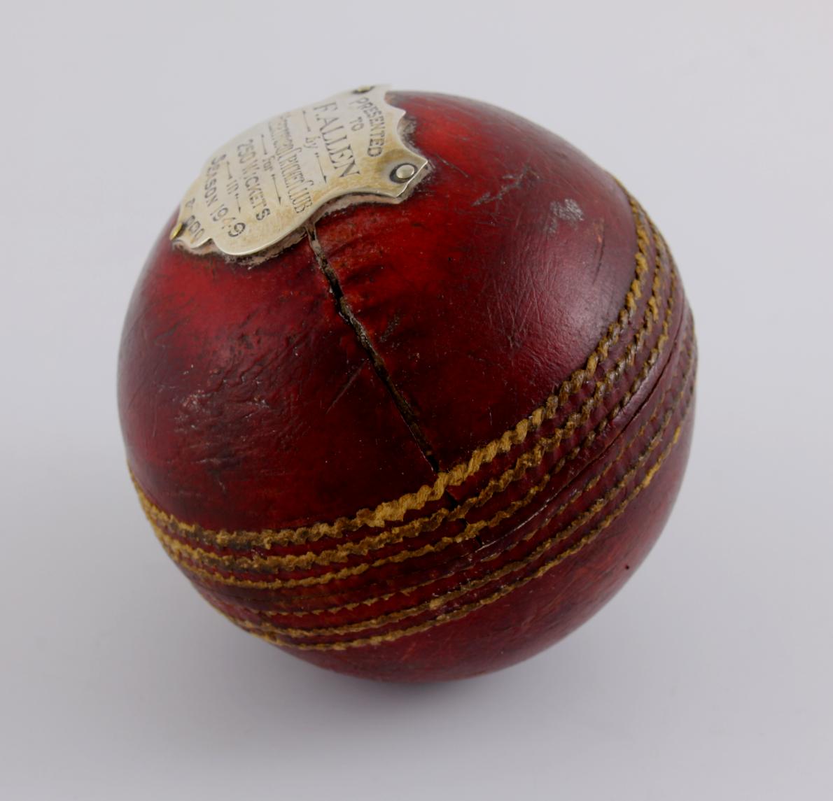 Hertford Cricket Club Ball Silver Trophy. Match Played 250 Wickets. 1949.