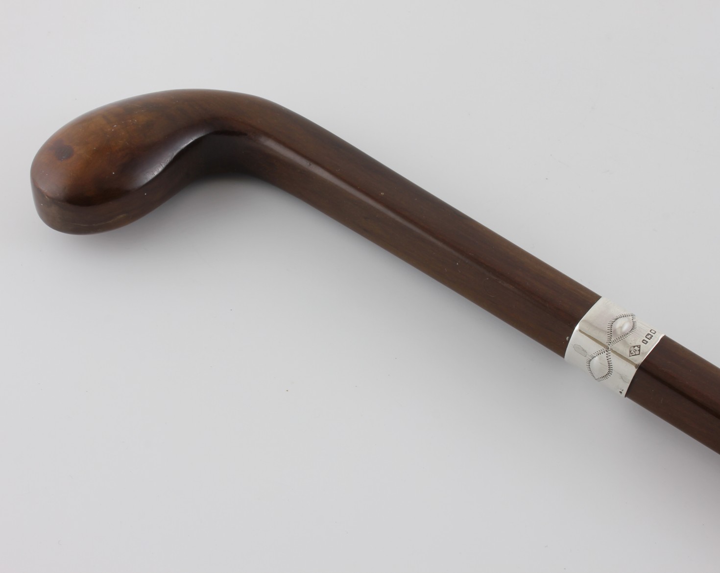Sunday Stick. Wood & Silver Golf Club Walking Stick Cane. J Howell. 1925.