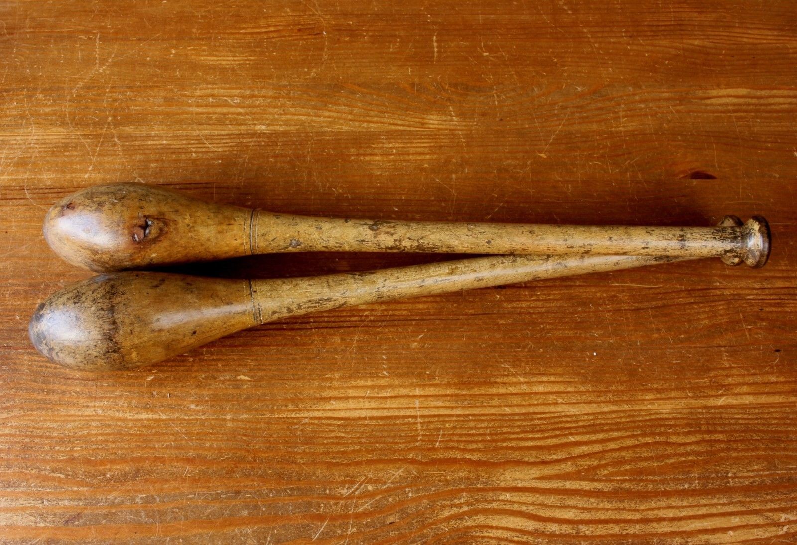 Antique Wooden Exercise Meels / Indian Clubs. Vintage Prop, Gym, Bar ...