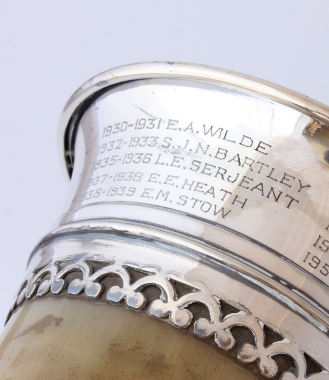 Silver Plated Horn Of Plenty Cornucopia Trophy. Ipswich Fencing Club.