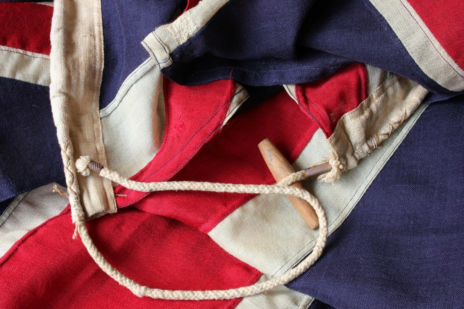 Original Vintage British Stitched Panel Union Jack Flag. Large 2 Yards..