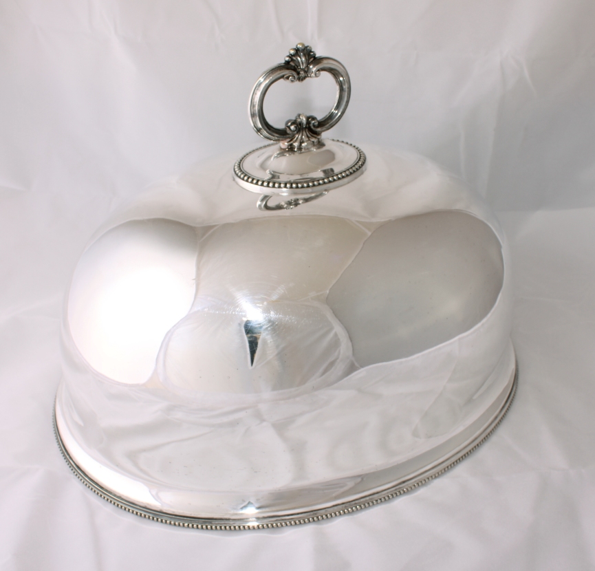 Large Victorian Silver Plate Meat Food Cover Dome. James Dixon.